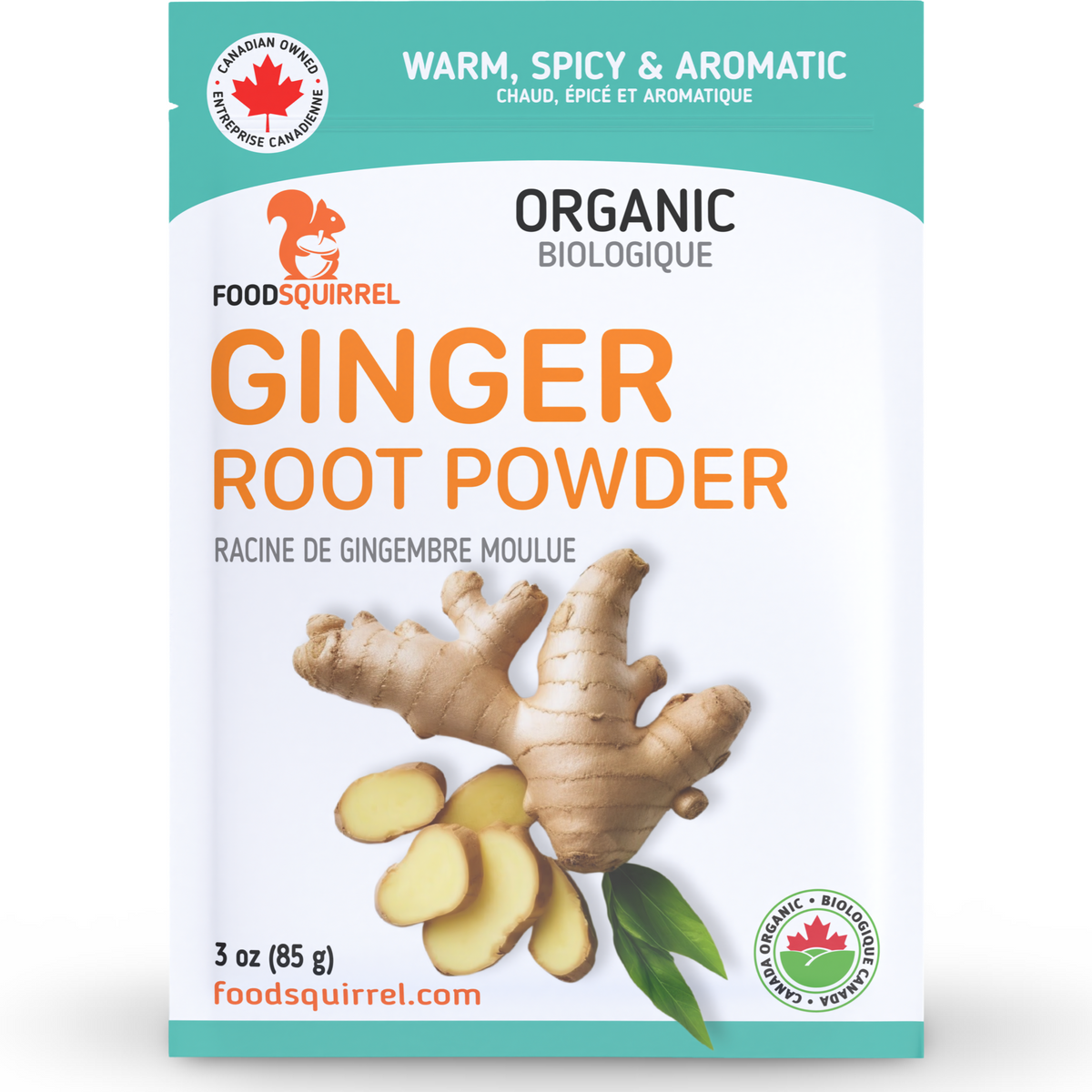 Organic Ginger Root Powder 3oz (85g) — FOODSQUIRREL
