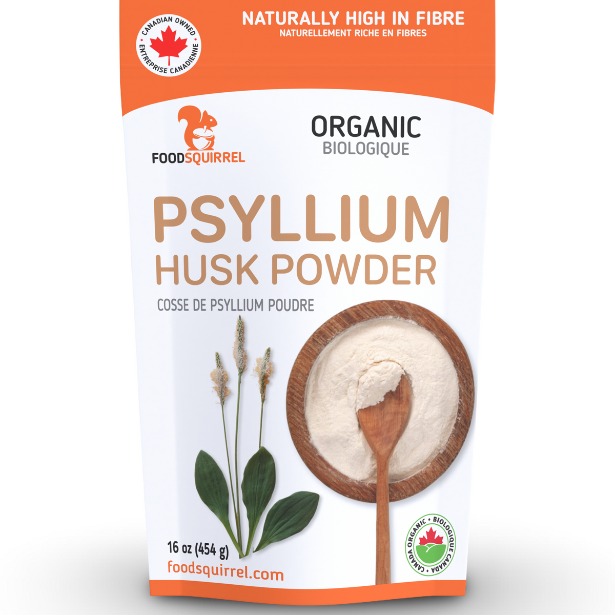 Organic Psyllium Husk Powder 16oz (454g) — FOODSQUIRREL